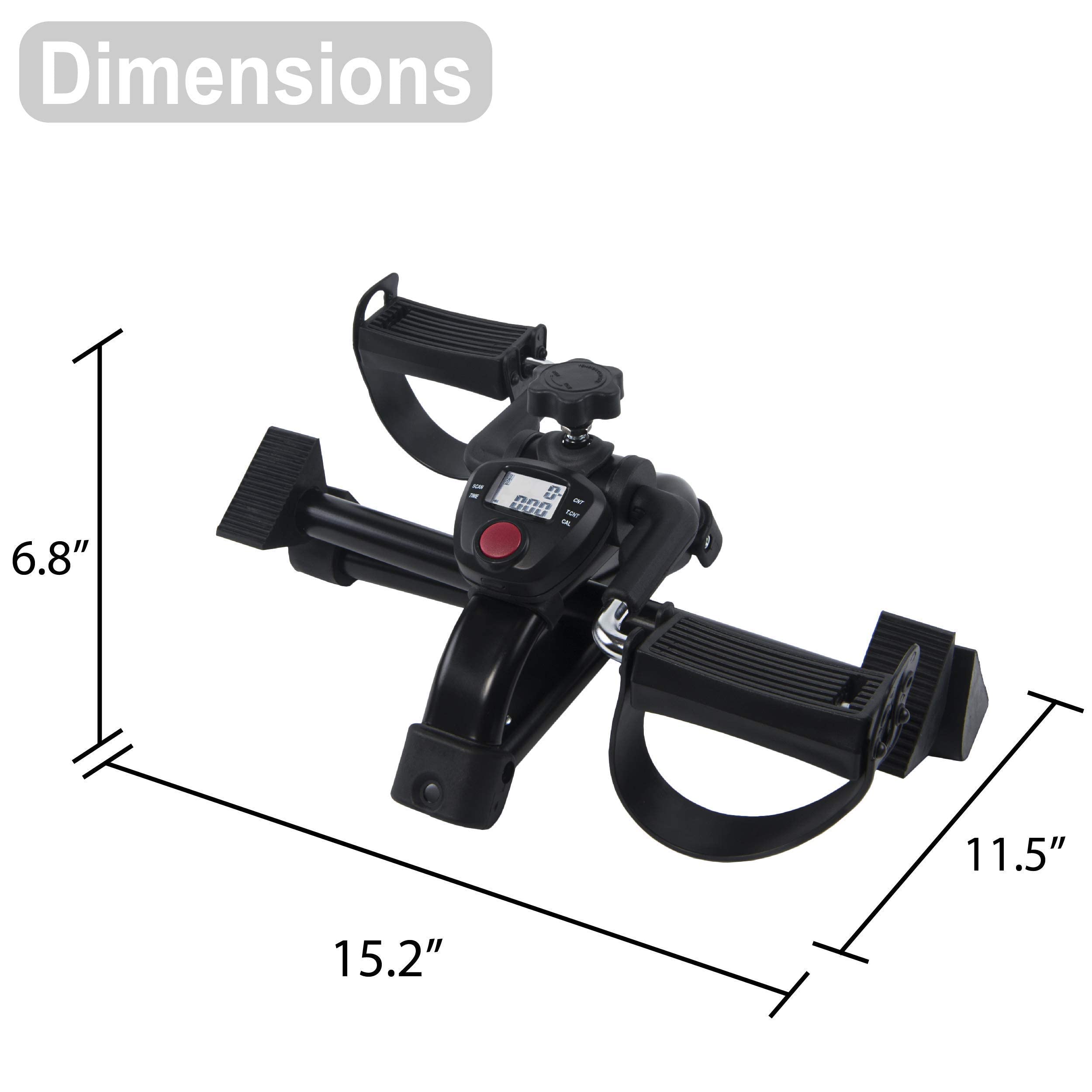 Vaunn Medical Mobility Assistance Bundle - Electronic Pedal Exerciser and Folding Walking Cane