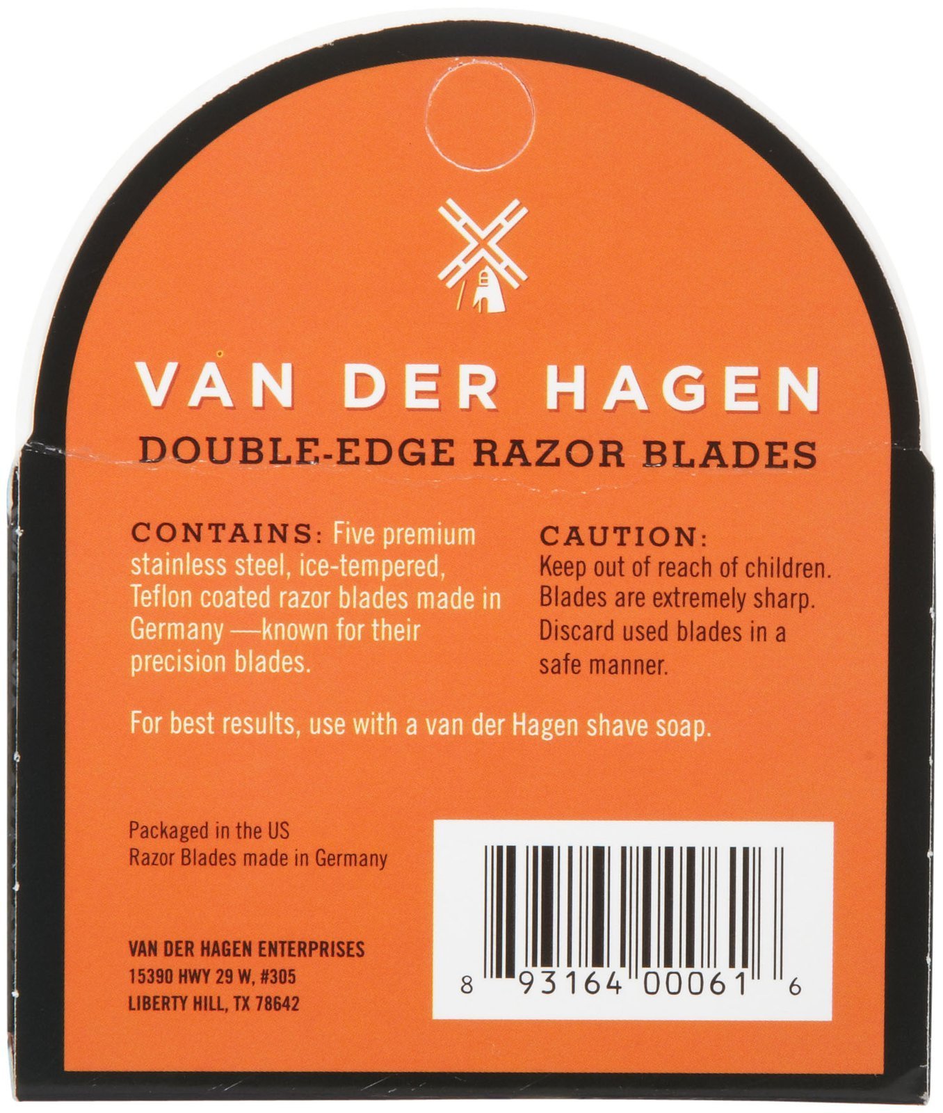 Van Der Hagen Stainless Steel Razor Blades, 5 Count (Pack of 1)