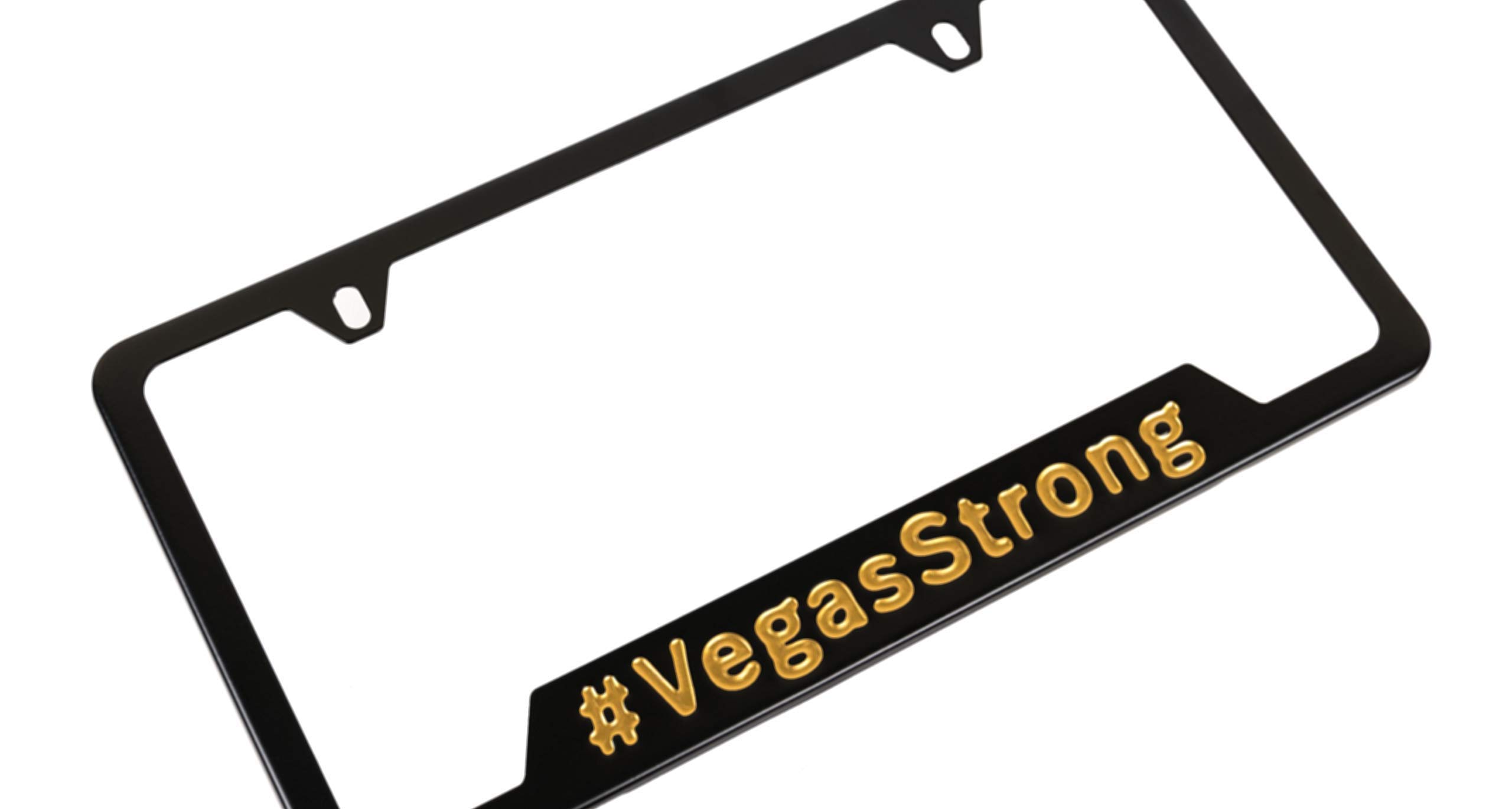 Vegas Strong License Plate Frame - Las Vegas License Plate Protector - Vegas Golden Knights Colors