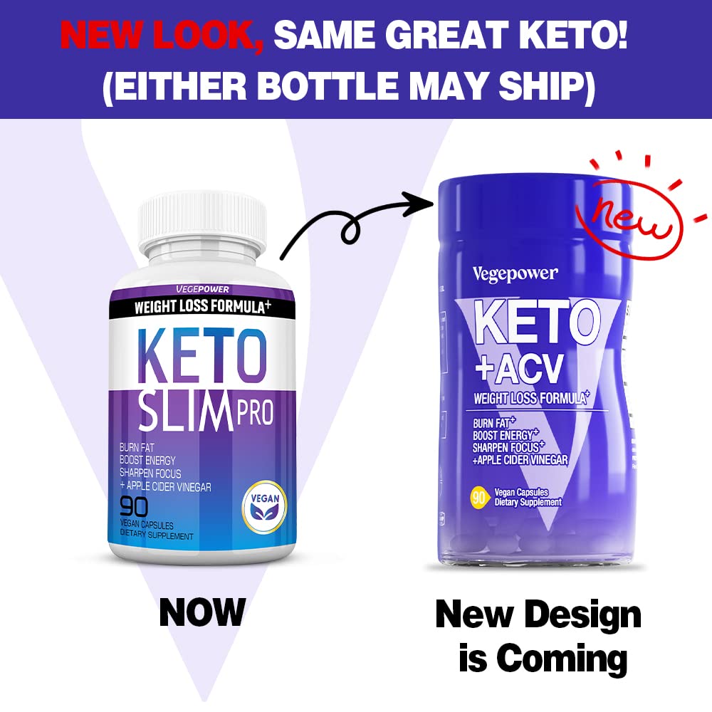 VEGEPOWER Keto Pills Apple Cider Vinegar Weight Loss Fat Burner Ketosis Diet Support Boost Energy Ketones Supplement with ACV for Women Men 90 Capsules