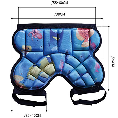 WENMOS Children Protective Butt Hip Pad Protective Gear Kids Padded Shorts Pants for Ski Skate Snowboard Roller Skating (Red Hip pad)