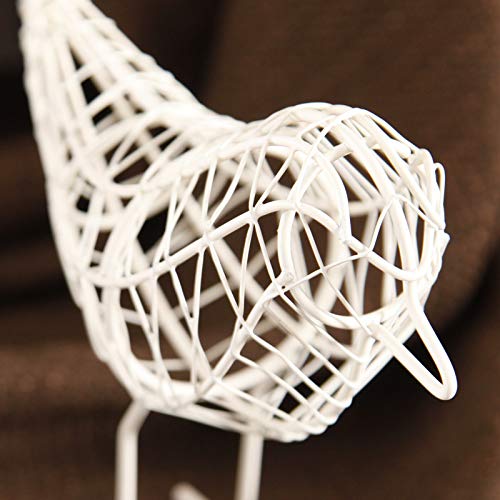 WhaleCreation Handicraft Bird Metal Decorative Figurine Home Decor Gift Toy (White)