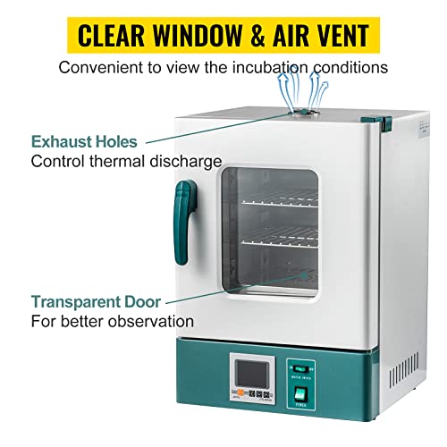 VEVOR Lab Incubator 20L Bacteria Incubator RT-65β Scientific Digital Incubator PID Temperature Control Microbiological Laboratory Incubator for Bacterial Culture Seed Germination Medical Science