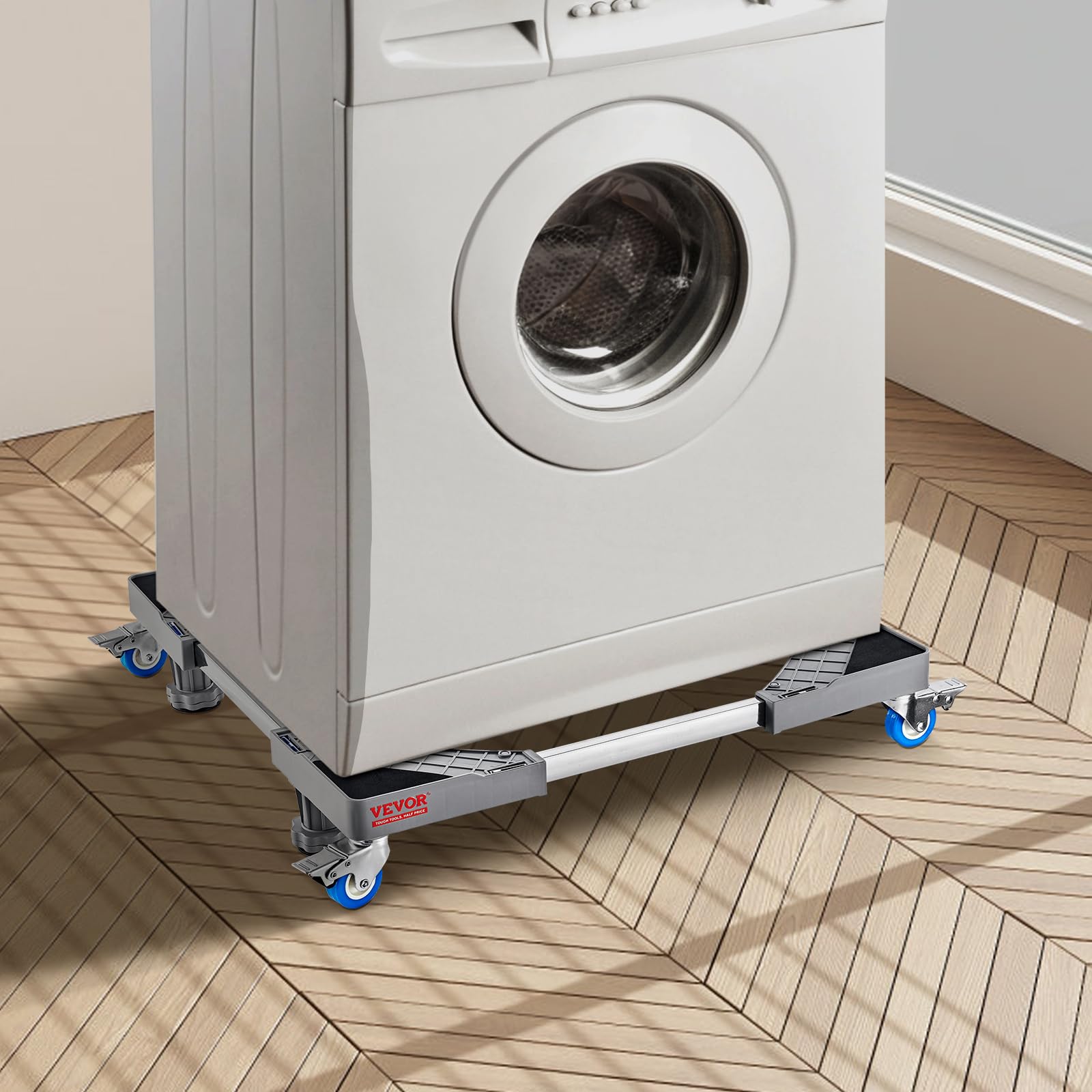 VEVOR Mini Fridge Stand, 27ββ Universal Mobile Base with 4 Strong Feet, 4 Locking Swivel Wheels, Adjustable Furniture Mover Mobile Base for Washing Machine, Refrigerator, Washer and Dryer