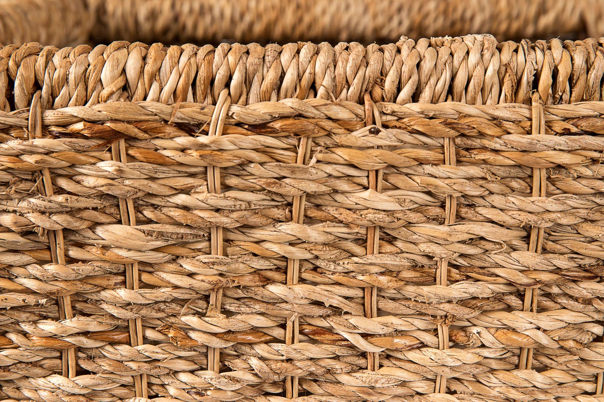Wholestory Collective Handwoven Wicker 35" Banana Leaf Rattan Storage Trunk and Chest Seagrass XL Organizers with Lid, Natural Color with Handles