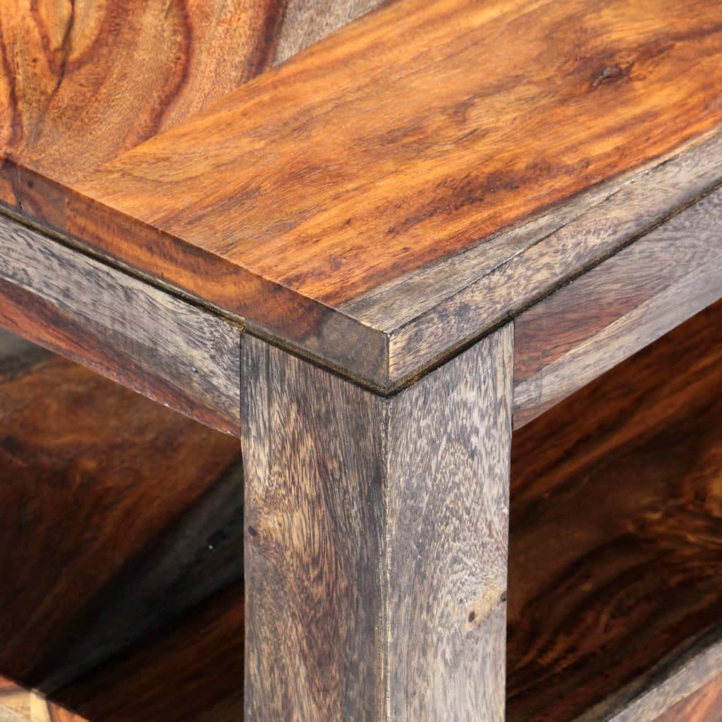 vidaXL Coffee Table Gray 39.4"x19.7"x15.7" Solid Sheesham Wood