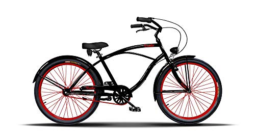 Vivelo Rider Beach Cruiser for Men Complete Bike | Lightweight Aluminium Frame, Coaster Brake, Lights Set, 26-Inch | Adult Bicycle Perfect for City, Outdoors, Terrain, Urban Hills | (3-Speed, Monza)