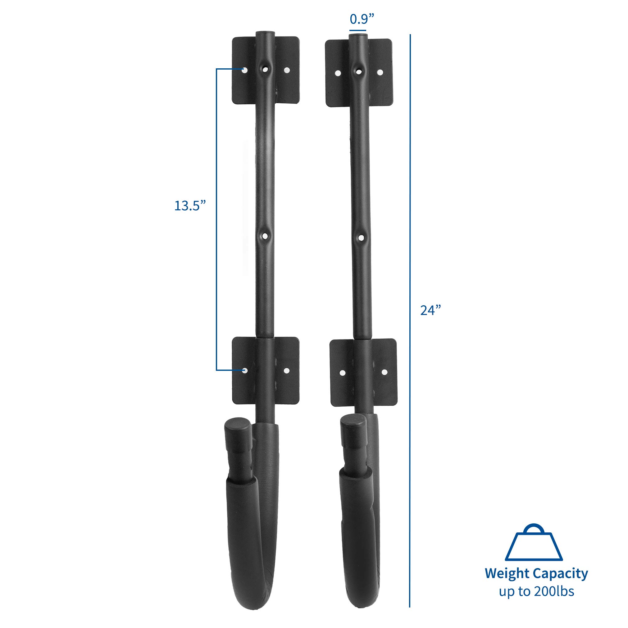 VIVO Steel Kayak Wall Hangers, Cradle Bracket Wall Mount Set for Kayak 2 Hangers, Holds up to 200 lbs, Black, Mount-KAYAK1
