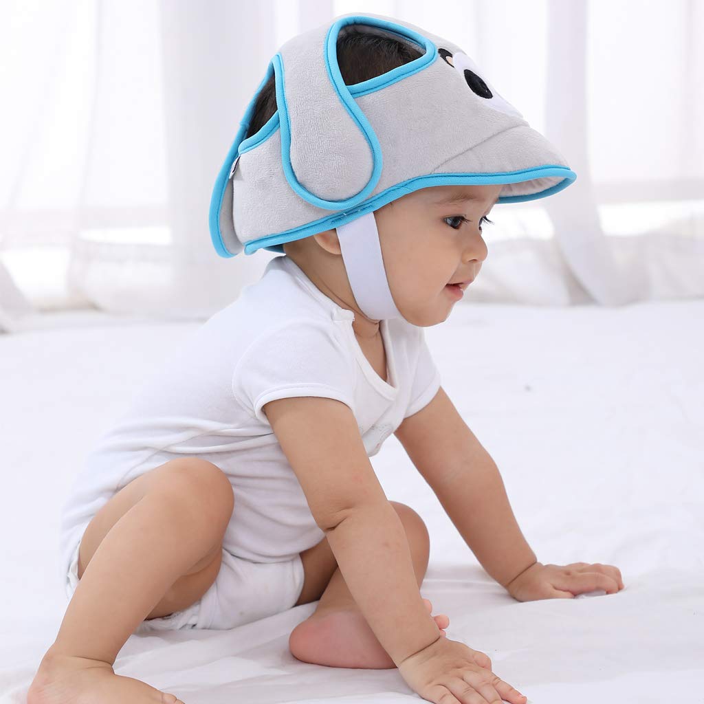 vocheer Baby Safety Helmet, Infant Head Protector Hat Adjustable Helmet Headguard Protective Cap for Toddlers Learn to Walk, Grey