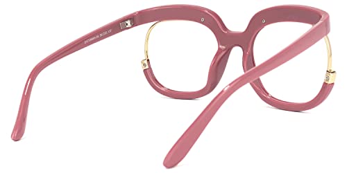 VOOGLAM Oversized Red Square Eyeglasses Glasses for Women with Clear Lens Fredia OX739865-05