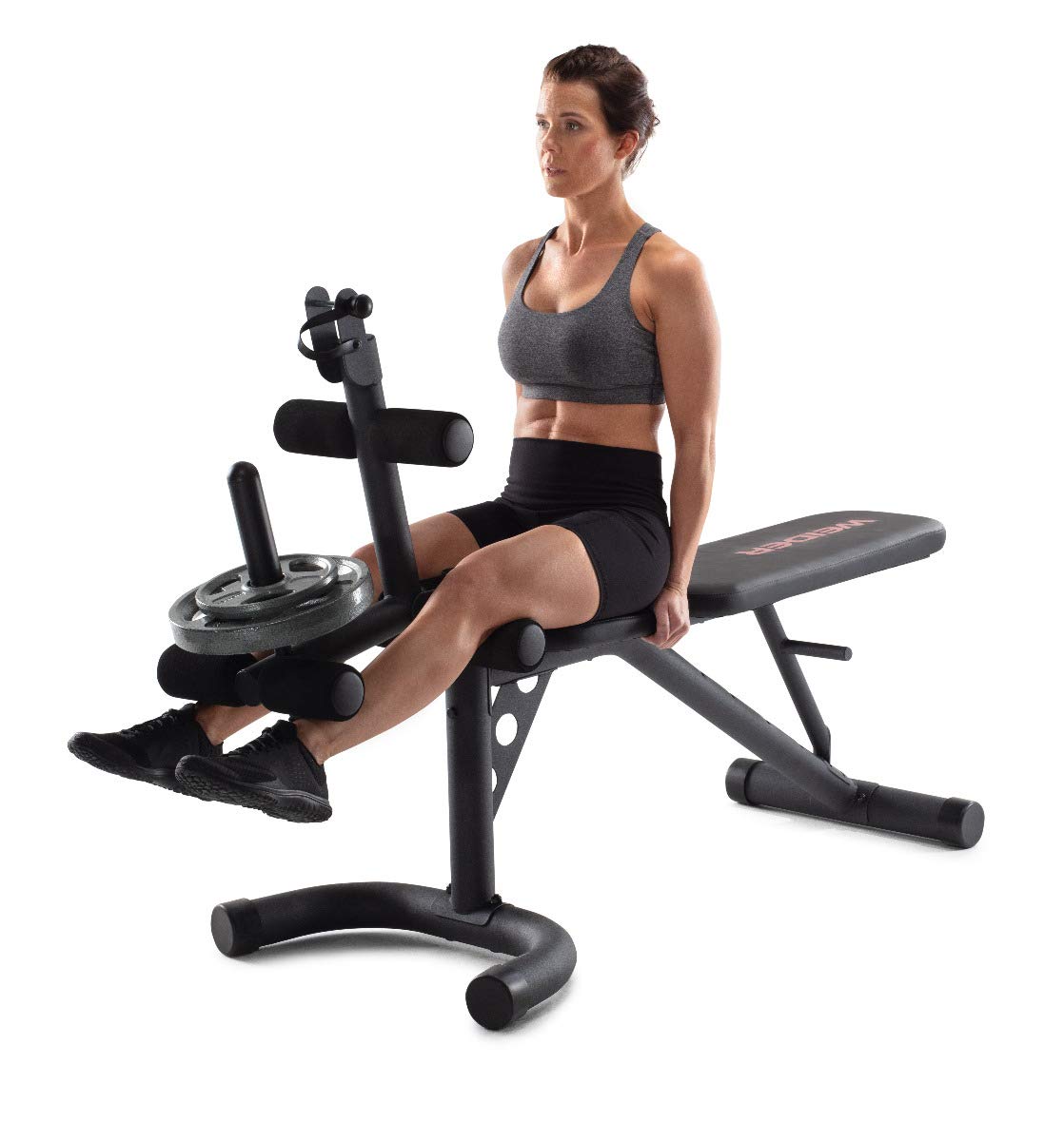 Weider XRS 20 Olympic Workout Bench with Independent Squat Rack and Preacher Pad