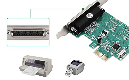 Wendry LPT Printer to PCI-E Parallel Printer Card, Parallel Port DB25 Express Card Converter Adapter, Pci-express's 25/s Full Duplex Channel,1.5 Mbyte/S,for Win98SE/ME/2000/XP/Vista/Win7/Win8/Win10
