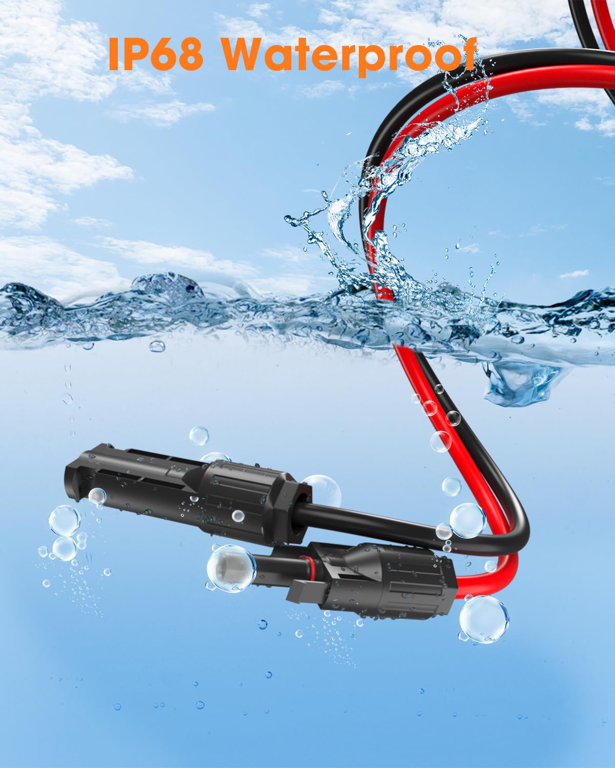 WININMETA 10Ft 12AWG Solar Power Charge Extension Cable to XT60i Solar Connector to XT60i Adapter Cable for Solar Panel to LiFePO4 Battery RV Portable Power Station Solar Generator DC500V 30A