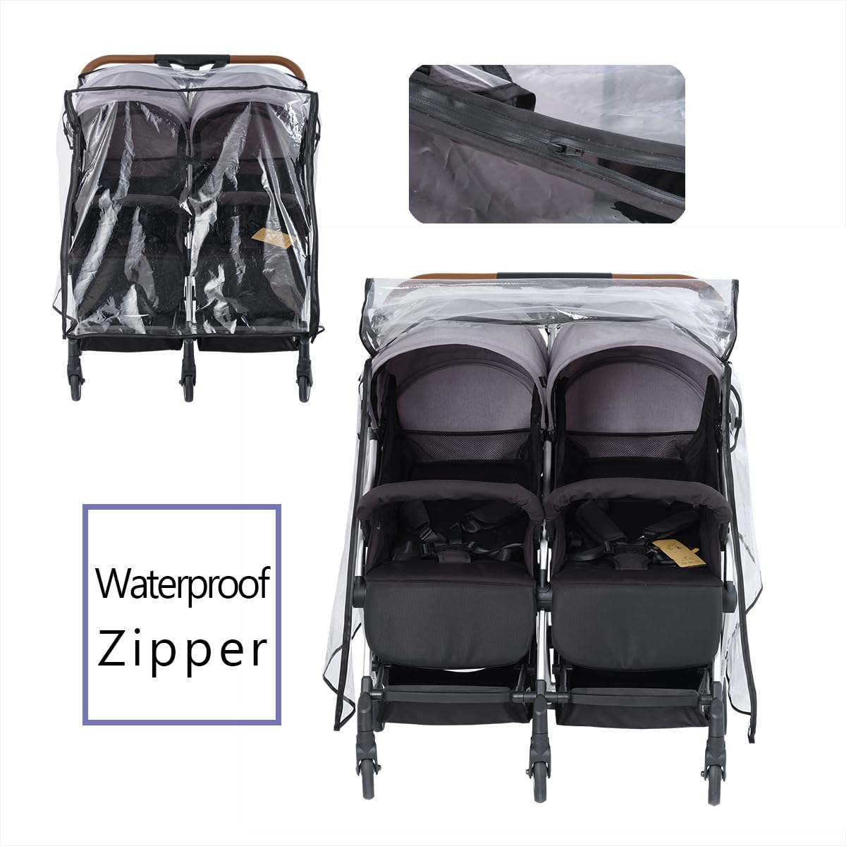 Winter Rain Cover for Goodbaby Pockit Stroller Pram Accessories Waterproof Raincoat fit for GB Pockit 3S 2S 3C Plus (Grey)