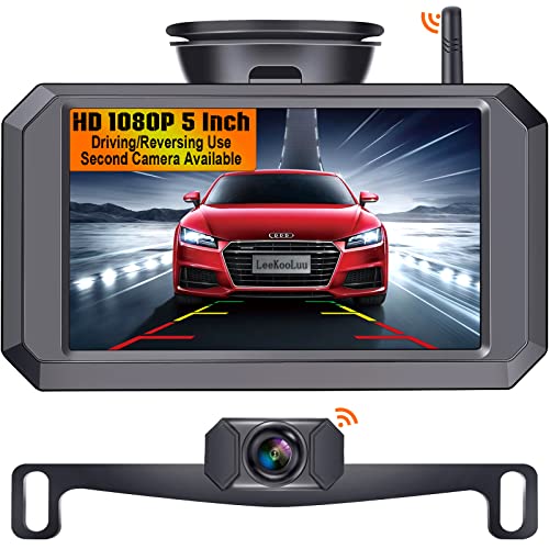 Wireless Backup Camera for Truck,LeeKooLuu F03 Bluetooth Backup Camera Digital Signals Rear View Camera System for Cars Campers Super Night Vision IP69 Waterproof DIY Guidelines
