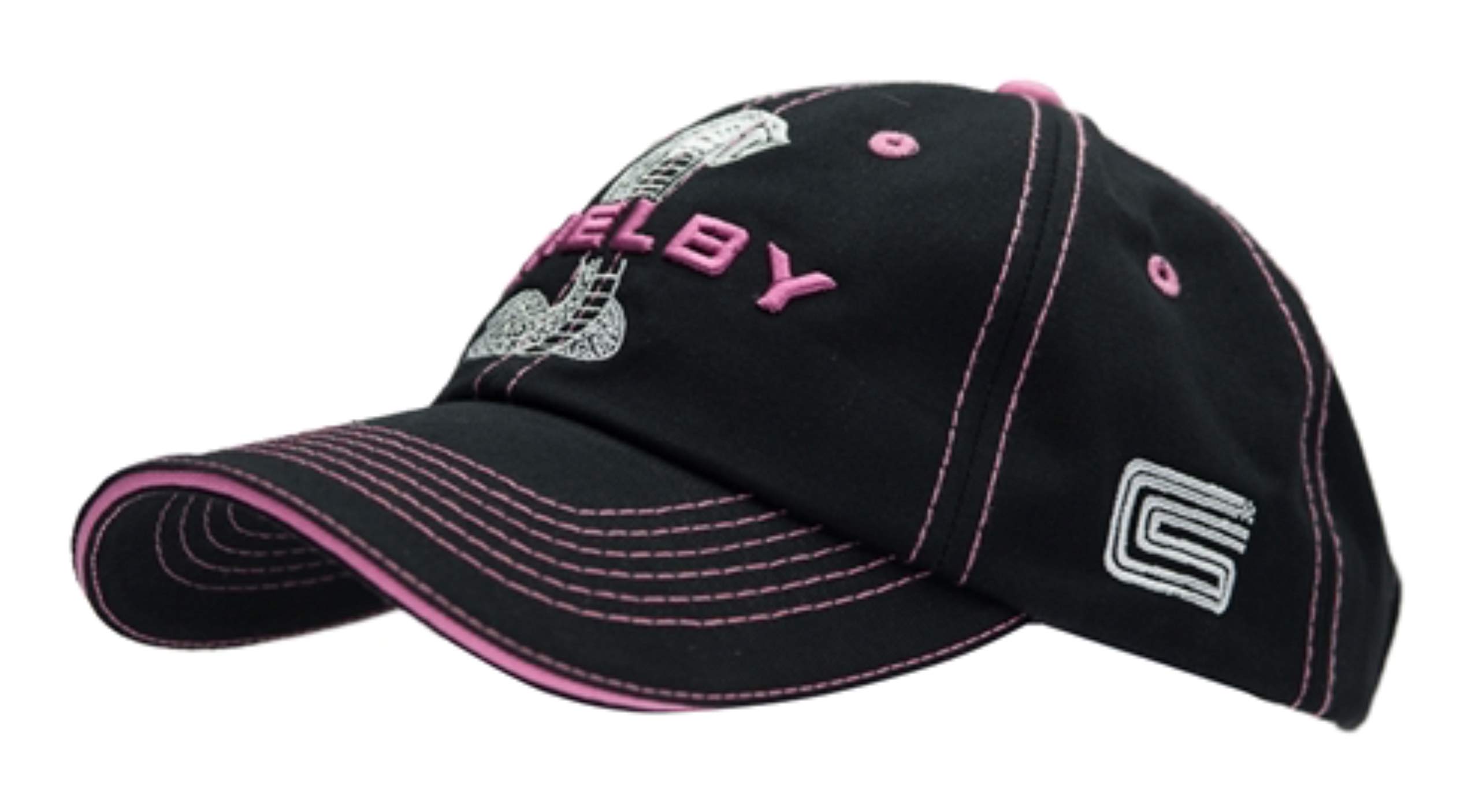 Womens Shelby Super Snake Black with Pink Cap Hat | Officially Licensed Shelby® Product | Adjustable, One-Size Fits All