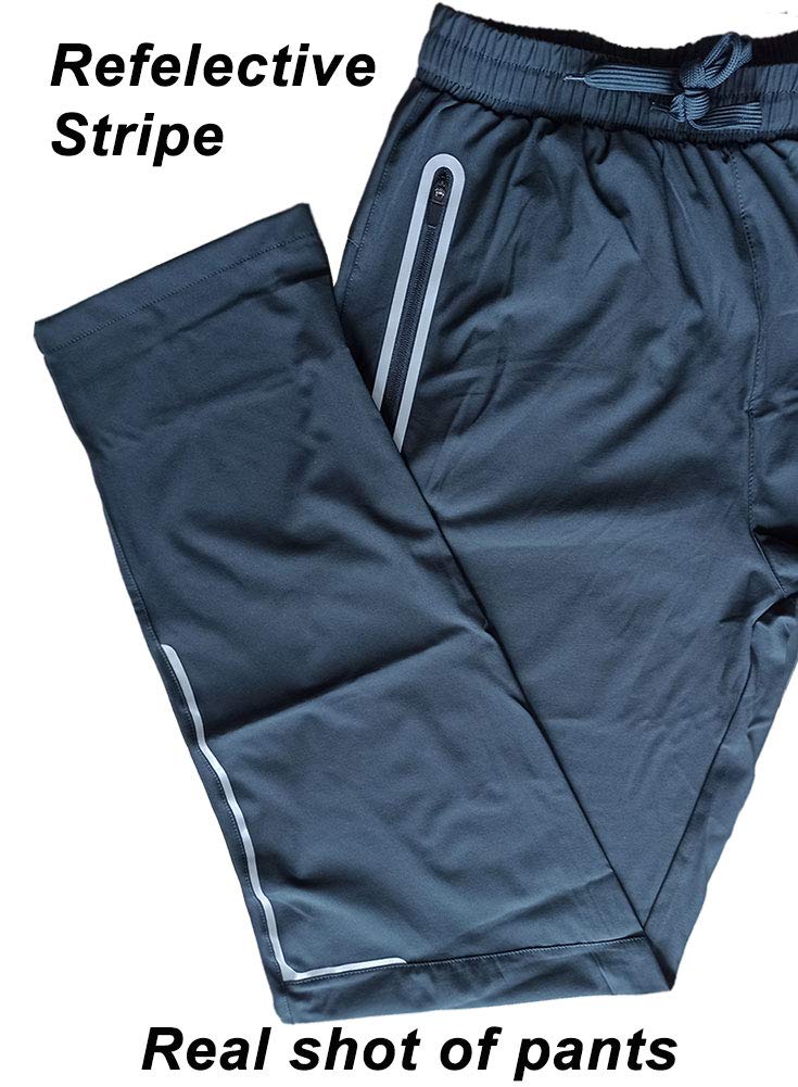 WOTHONPIS Mens Hiking Pants Slim Fit Joggers Pants Lightweight Running Pants Soft Elastic Waist Athletic Track Pants Khaki