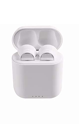 True Wireless Wireless Waterproof Earbuds Super bass Earphone Earbuds HD Stereo Sound Bluetooth Wireless Earphone with Charging Case(White)