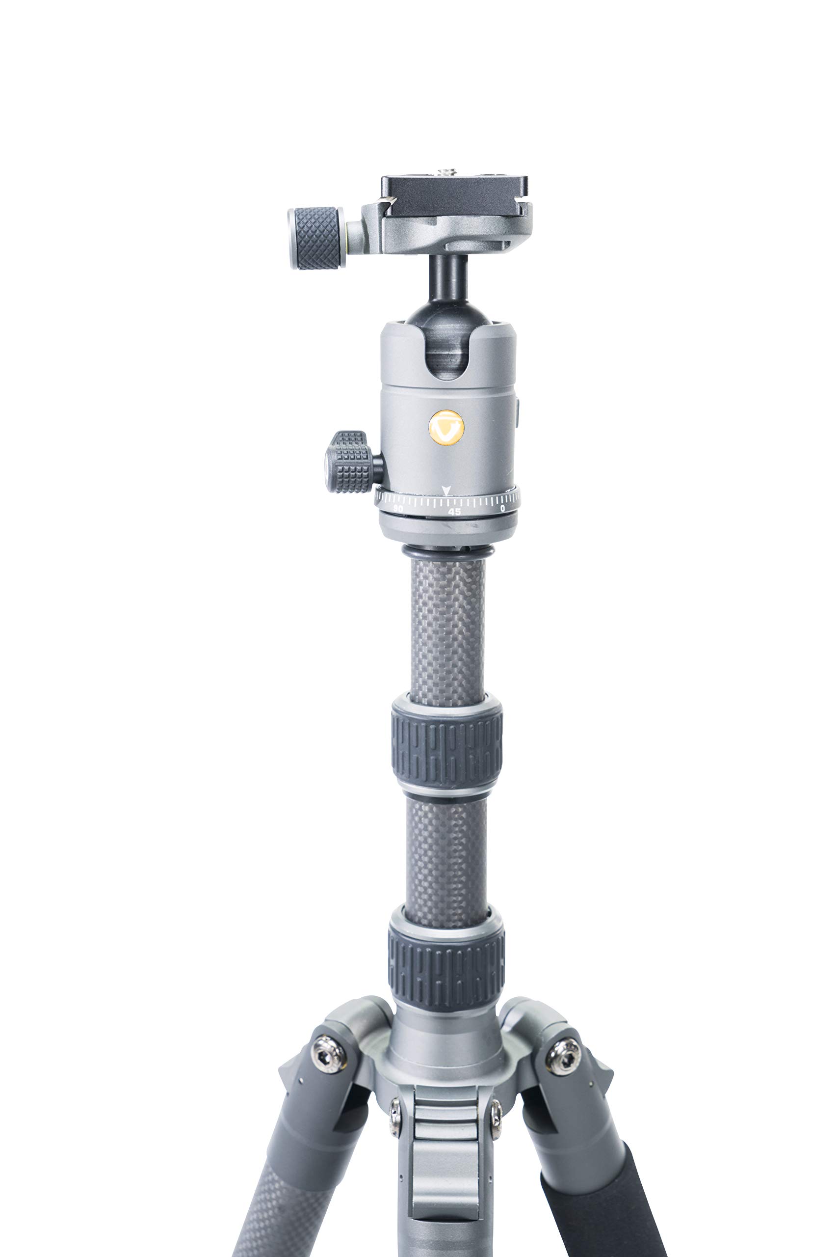 Vanguard VEO2GO235CB Carbon Fiber Travel Tripod with Ball Head for Sony, Nikon, Canon, Fujifilm Mirrorless, Compact System Camera (CSC), DSLR Grey