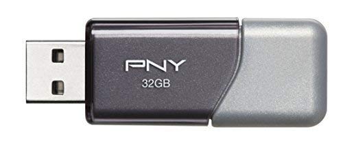 PNY USB 3.0 Flash Drive Elite Turbo Attache 3 Two Pack Bundle with (1) Everything But Stromboli Lanyard (32GB 2 Pack, Gray)