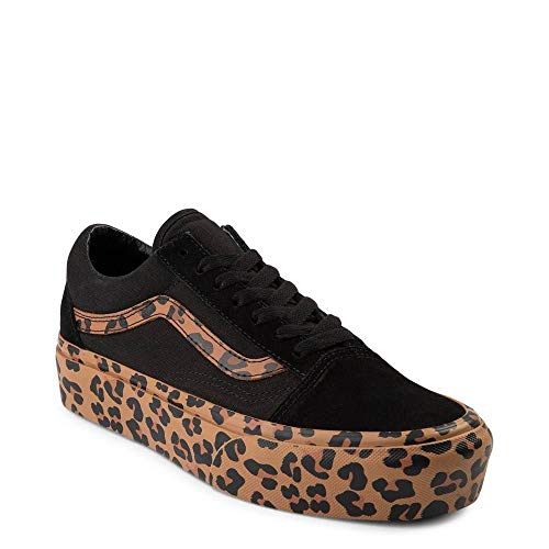 Vans Unisex Authentic Skate Shoe Sneaker (7.5 Women/6 Men, Black/Leopard 7434)