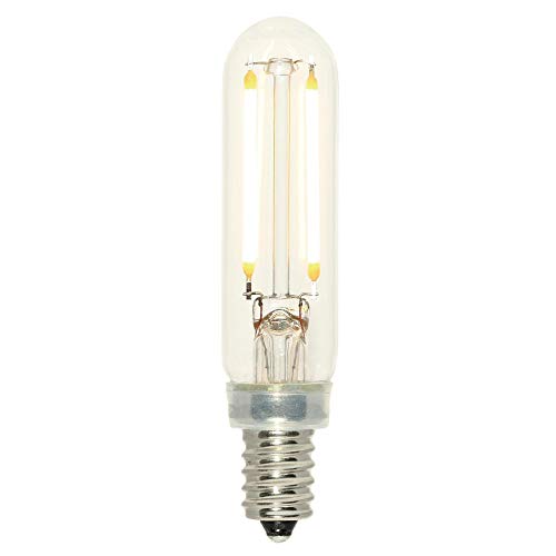 Westinghouse 5158000 2.5 Watt (25 Watt Equivalent) T6 Dimmable Clear Filament LED Soft White Light Bulb Candelabra Base, 1-Pack