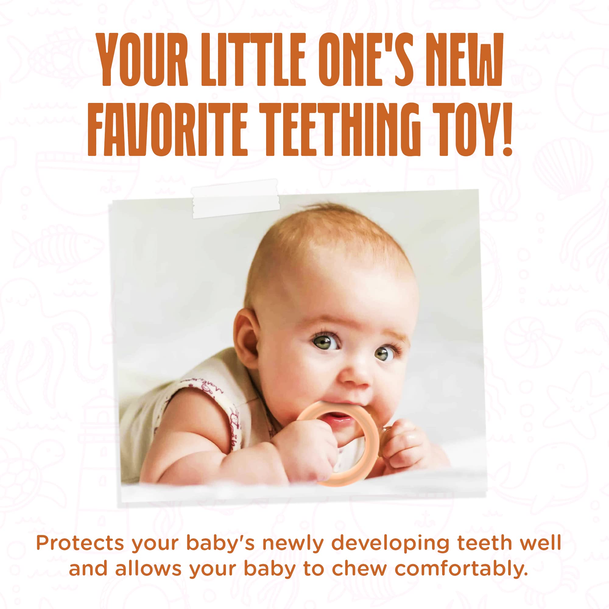 Walnut Tree - Maple Wood Teething Rings, Natural Wooden Teething Ring, Handcrafted Baby Teether, Plastic & Lead-Free Teething Ring, Baby Teether Toys, 3 Inches, Set of 2