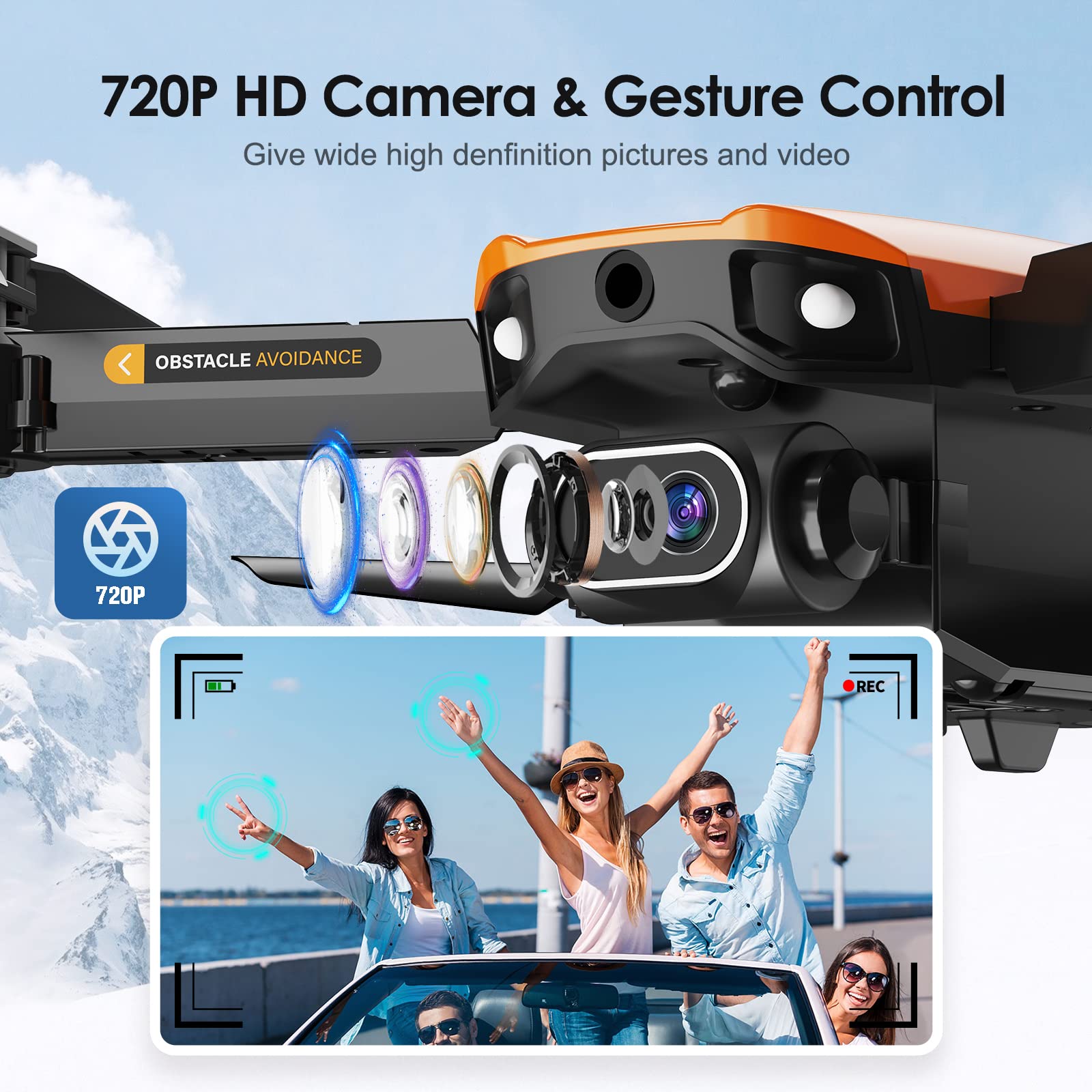 PLINUS Mini Drone with Camera, 720P HD FPV Drones with Carrying Case, 3 Batteries, One Key Start, Altitude Hold, Headless Mode and 3D Flips, Toys for Kids and Adults
