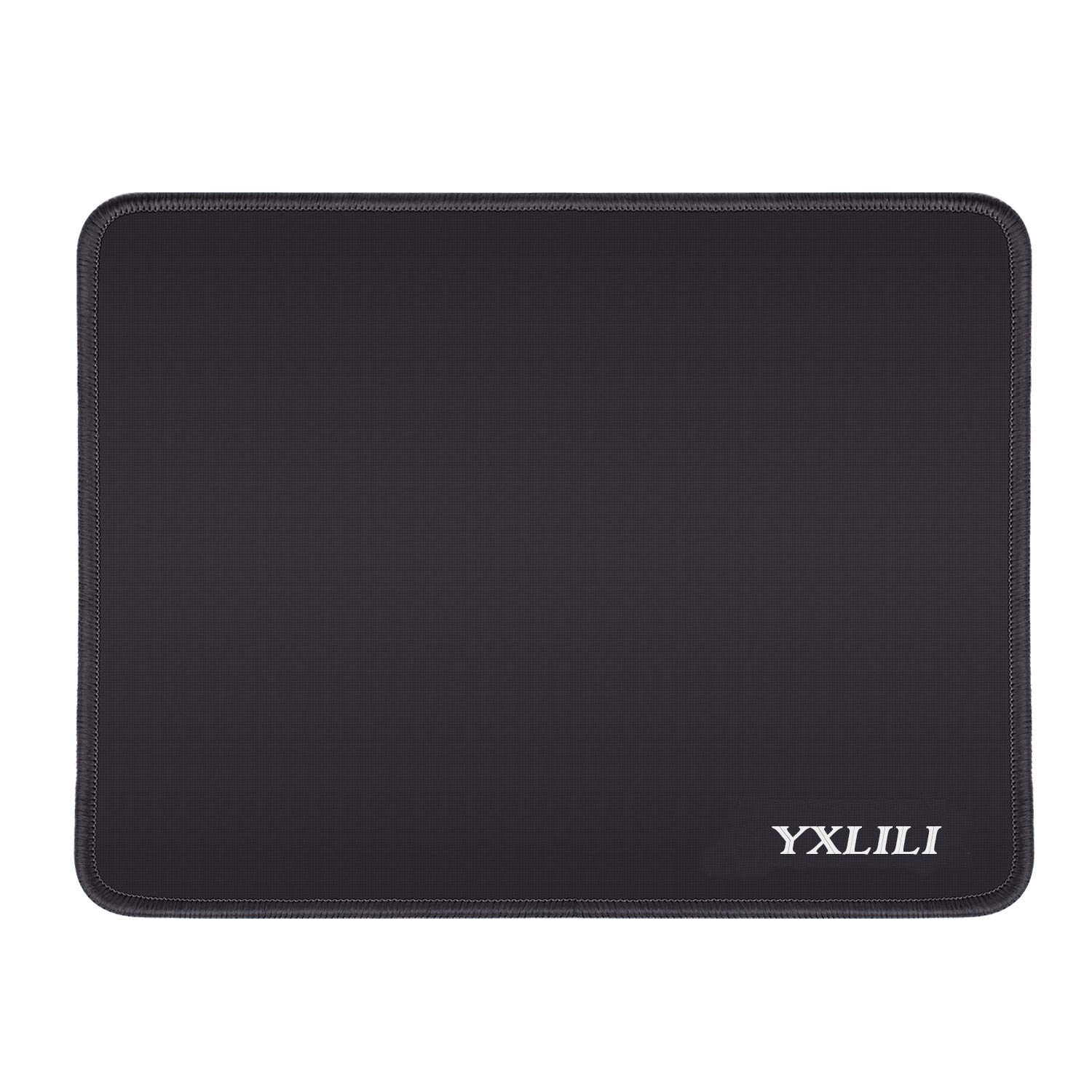 YXLILI Mouse Pad 10.6x8.3x0.12 Inch Gaming Mouse Pads Mouse Mat for Wireless Computer Mouse with Stitched Edges, Non-Slip Rubber Base, Water Resistant Mousepads for Office Home Gaming-Black