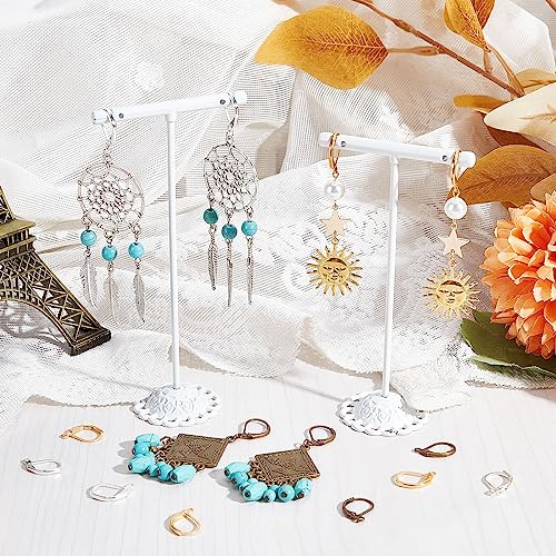 SUNNYCLUE 1 Box 180Pcs Leverback Earring Hooks Bulk French Earring Hook Lever Back Ear Wires with Open Loop Hypoallergenic Brass Leverbacks Hoop Earwires DIY Earrings Findings for Jewelry Making Kit
