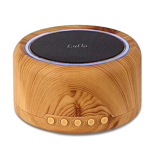 White Noise Machine,Baby Sound Machine with 6 Breathing Lights for Baby Kids Adult Sleeping & Nursery 30 Soothing Natural Sounds Timer & Memory Function Wood Grain Portable for Travel