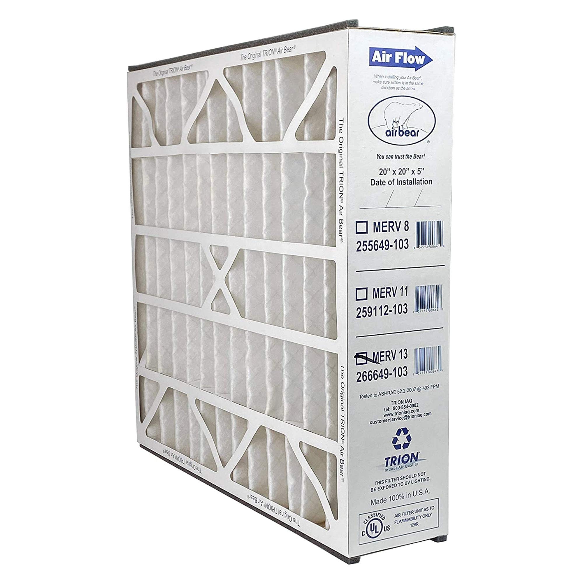 Trion Air Bear MERV 13 Air Purifier Filter Replacement with Factory Installed Double Gasket and Pleated Air Filter Media (4 Pack)