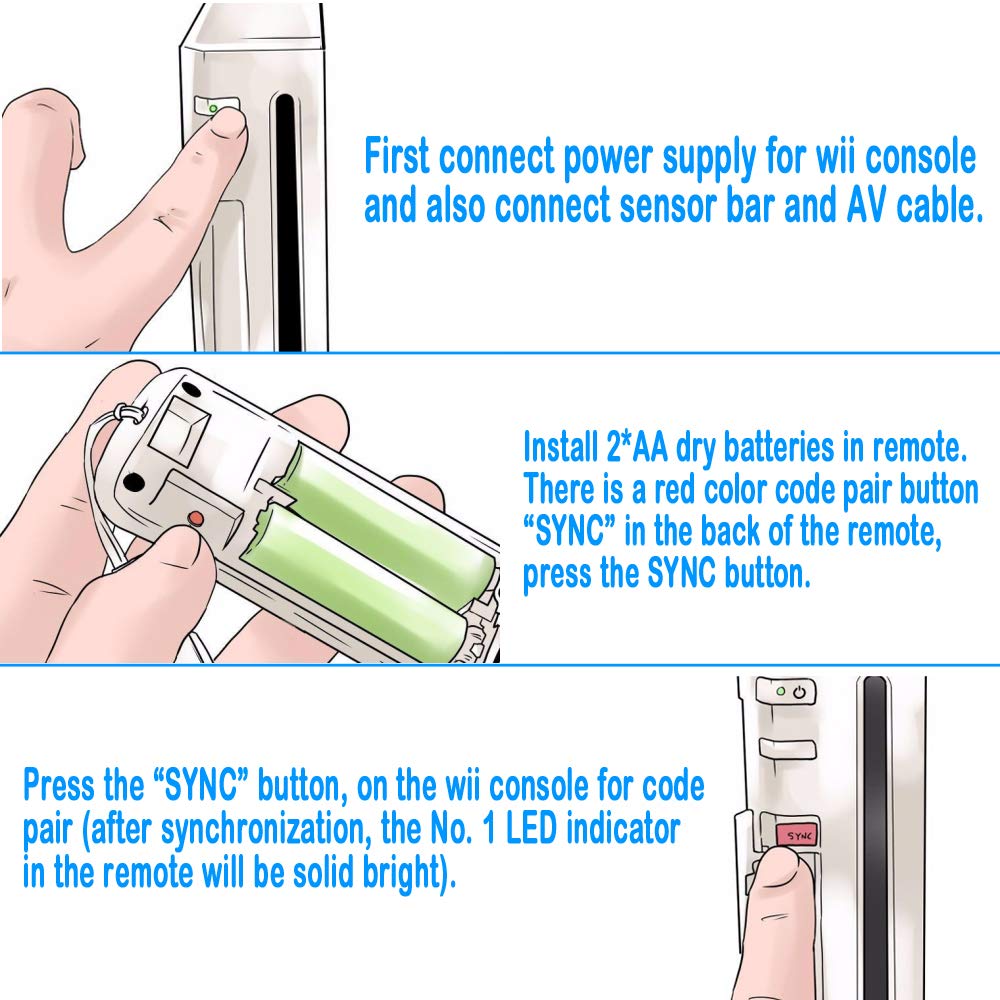 Wii Remote Controller, 2 Packs Upgrade Wii Wireless Controller Compatible with Wii Wii U Console(Pink and Blue)