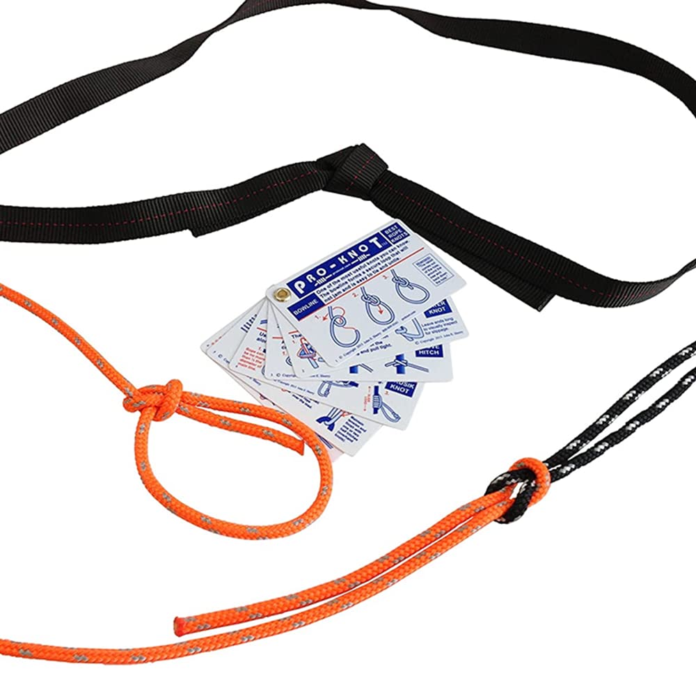 SGT KNOTS Tying Kit - (17) Waterproof Instruction Cards, (2) 6ft Double-Braided Ropes, (1) 6ft Nylon Webbing