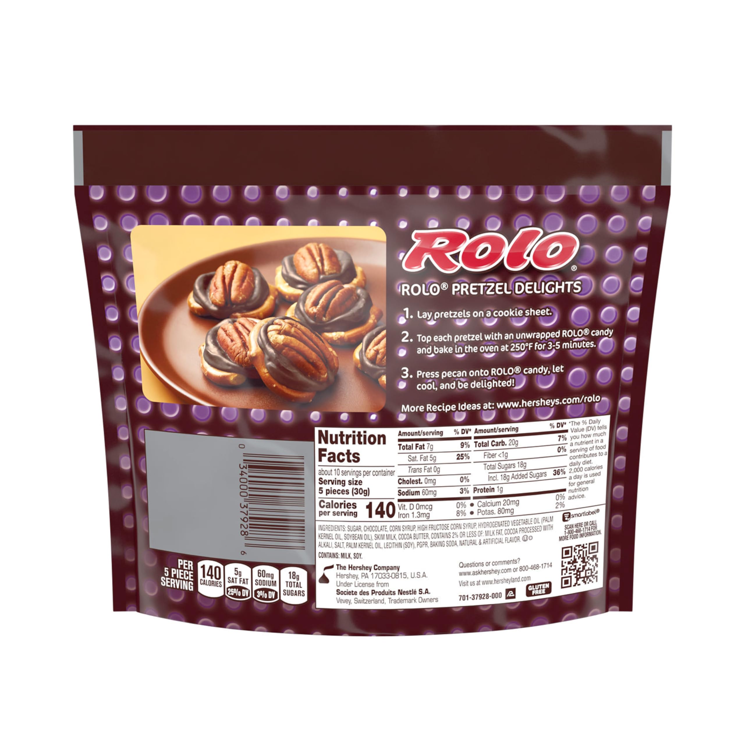 ROLO Creamy Salted Caramels Wrapped in Dark Chocolate Candy, Gluten Free, Individually Wrapped, 10.1 oz Share Pack