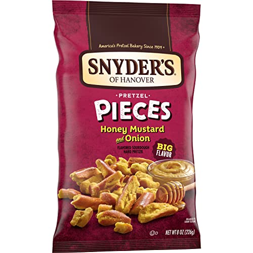 Snyder's of Hanover Pretzel Pieces, Honey Mustard and Onion, 8 oz (Pack of 6)
