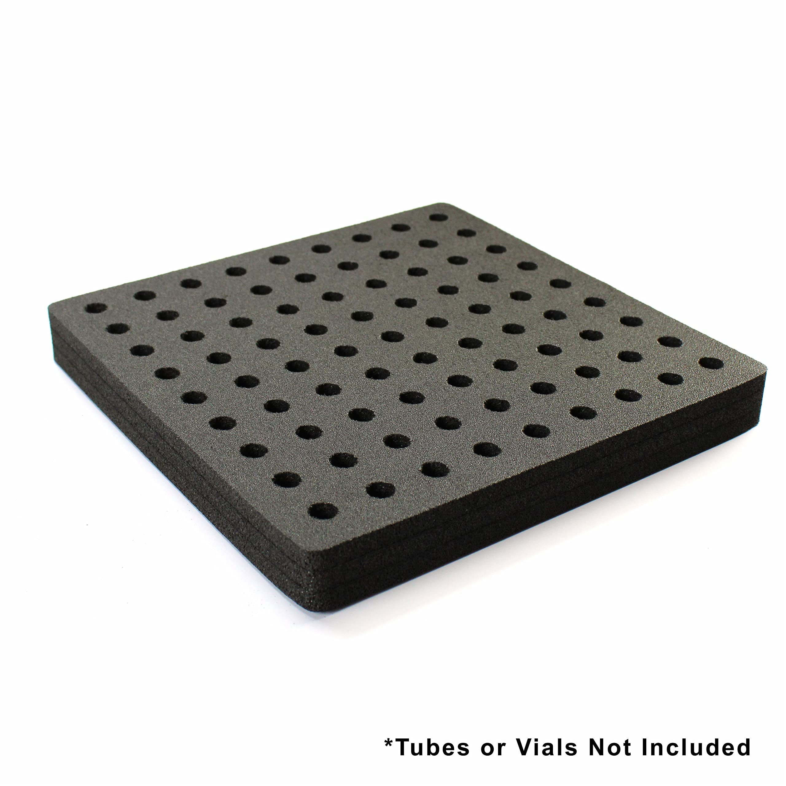 Polar Whale 4 Test Tube Racks Durable Black Foam Storage Holder Organizer Stand Transport Holds 81 Tubes Fits up to 11mm Diameter
