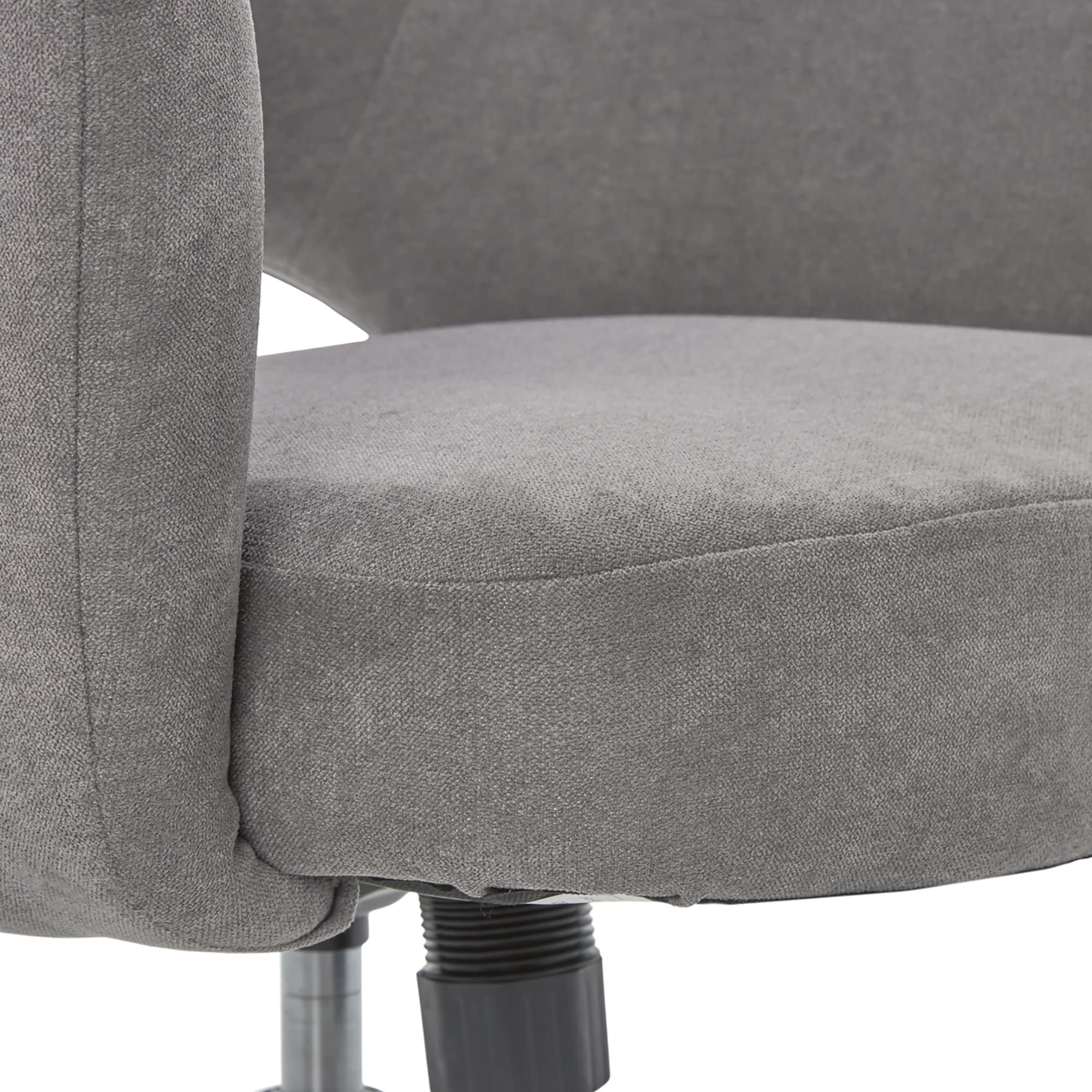 Serta Valetta Office Desk Memory Foam Padding, Midcentury Modern Style, Chrome-Finished Stainless-Steel Base, Home Chair, Gray