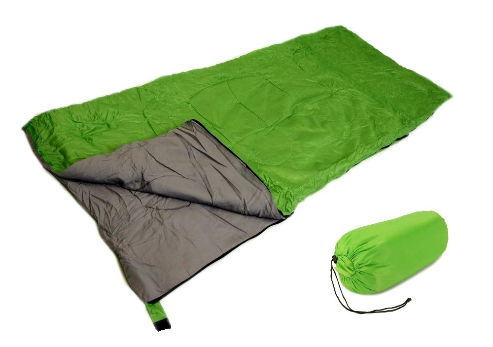 Sleeping BAG Adult Size 20+ Degrees Bright Grass Green Gray - Carry Bag NEW