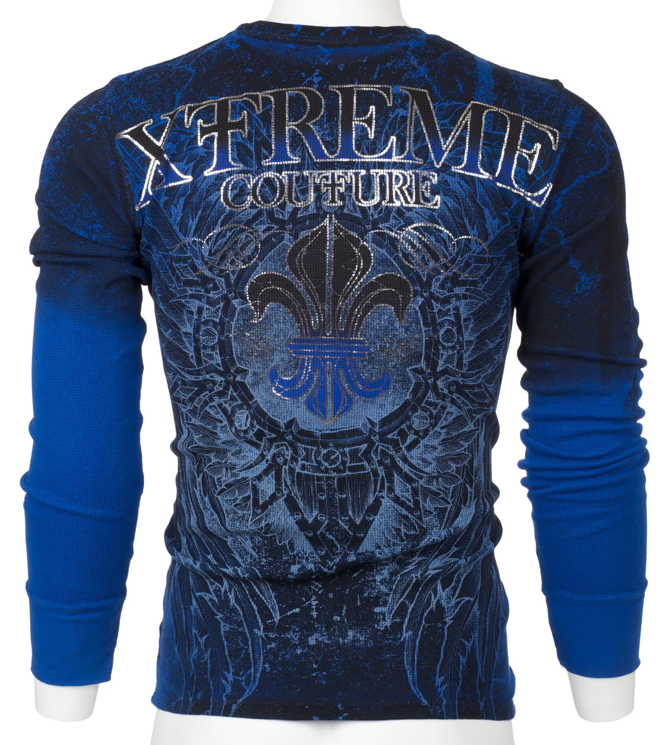 Xtreme Couture by Affliction Men's Thermal Shirt Honorable Blue 2XL