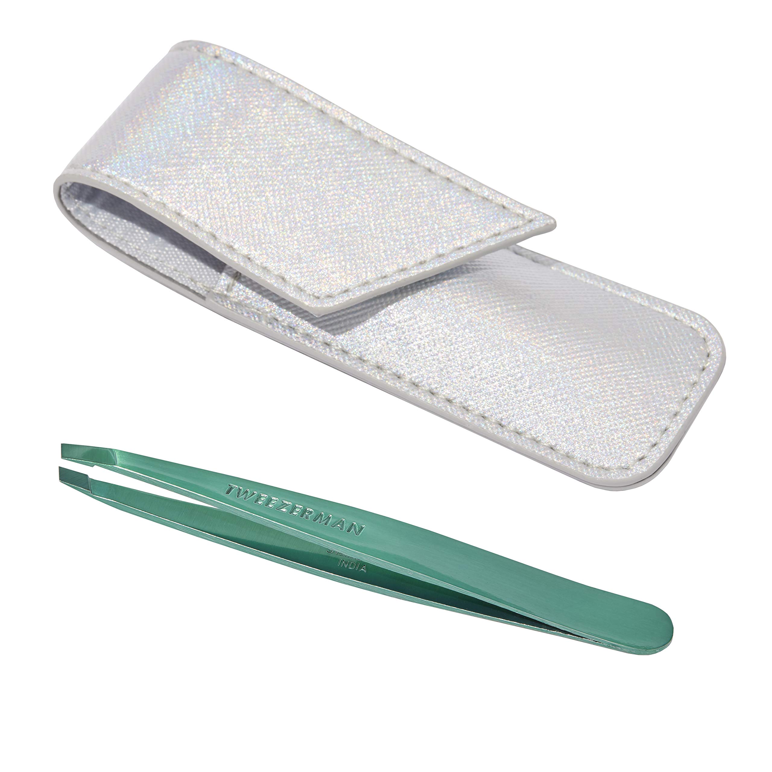 Tweezerman Emerald Eve Slant Tweezer & Pouch