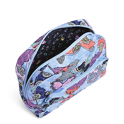 Vera Bradley Women's Cotton Large Cosmetic Makeup Organizer Bag, Butterfly By - Recycled Cotton, One Size