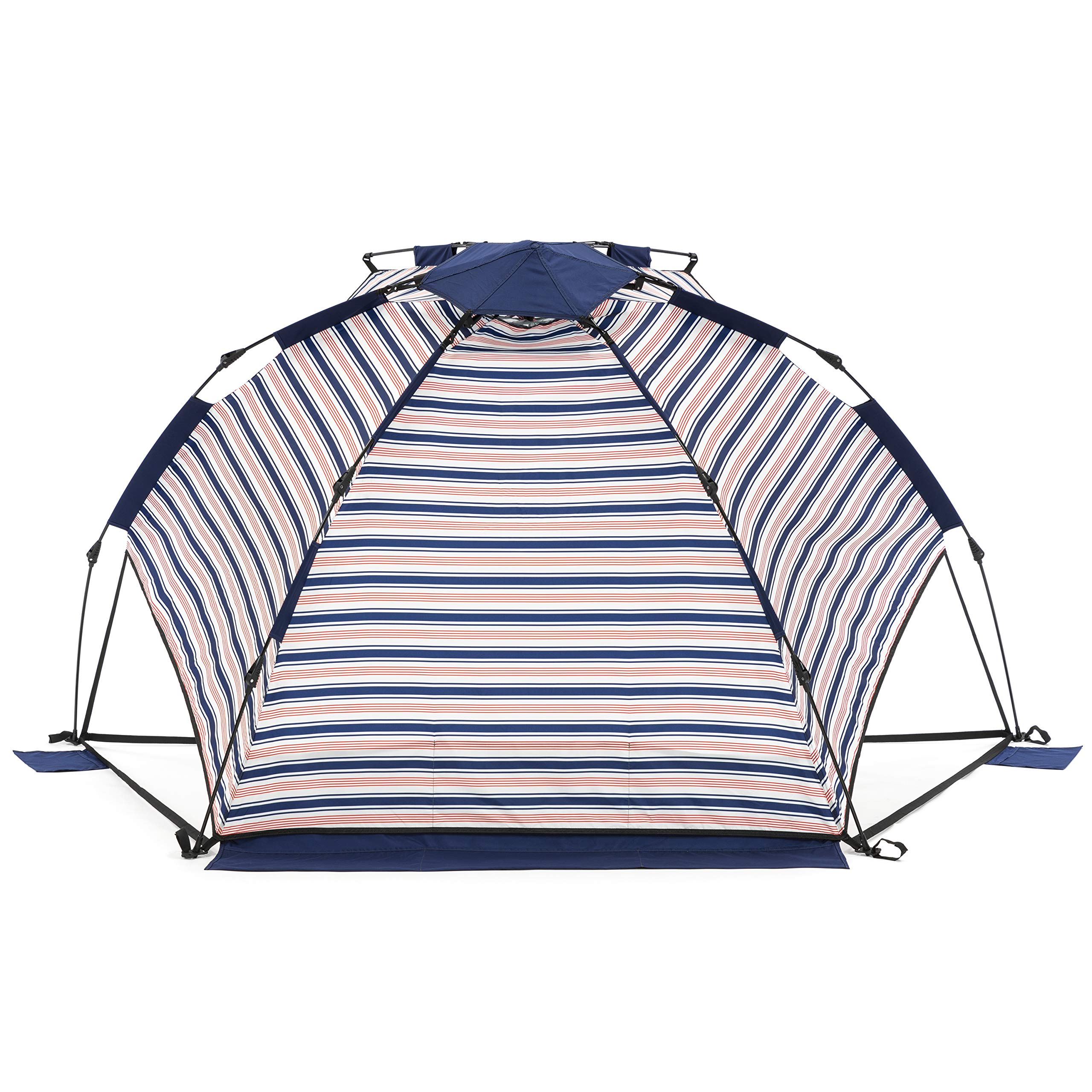 SlumberTrek Adventure 2 Portable Pop Up Open Canopy Outdoor Beach Sun Shelter Tent, Red White and Blue
