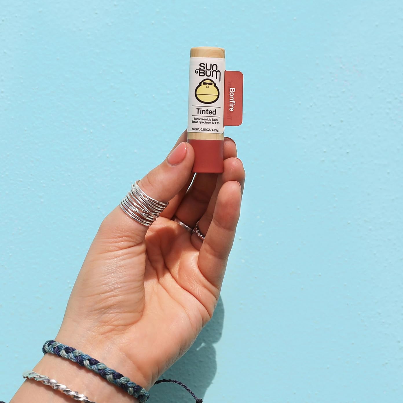 Sun Bum Tinted Lip Balm Bon Fire | SPF 15 | UVA / UVB Broad Spectrum Protection | Sensitive Skin Safe | Paraben Free | Ozybenzone Free | 0.15 Oz