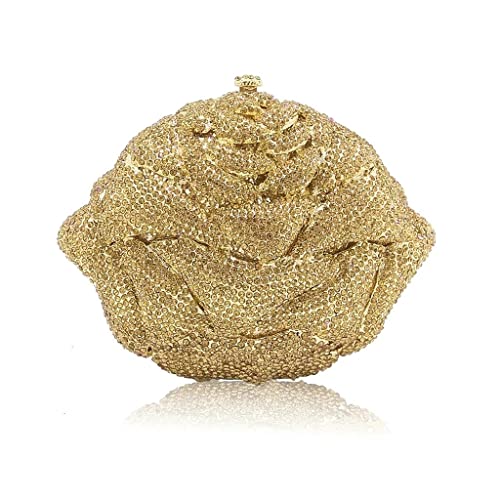 ZHUHW Crystal Flower Evening Bags Wedding Party Bridal Diamond Floral Handbag Clutch Purse