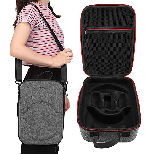 VR Headset Storage Bag with Shoulder Strap Black/Grey Hard Portable Carrying Case Waterproof Nylon for Oculus Quest VR Glass Travel Gaming(Gray)