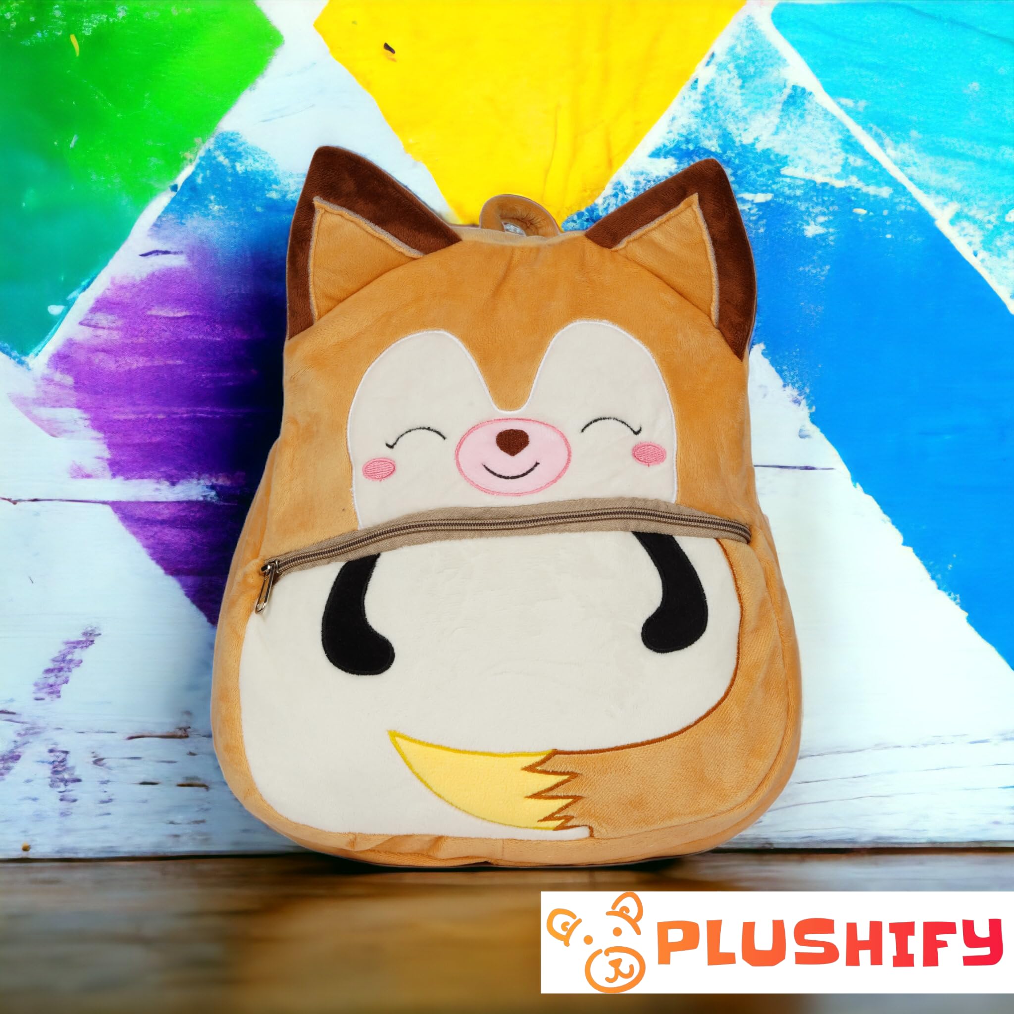 PLUSHIFY Fox Toddler Backpack - 13 Inch Yellow Backpack for Boys and Girls, Ages 3 and Up - Adorable and Practical Companion for Little Explorers. (Fox)
