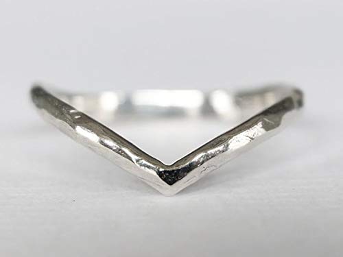 SOVATS Chevron Hammered Thumb Ring for Women 925 Sterling Silver Rhodium Plated - Simple, Stylish &Trendy Nickel Free Ring, Size 8