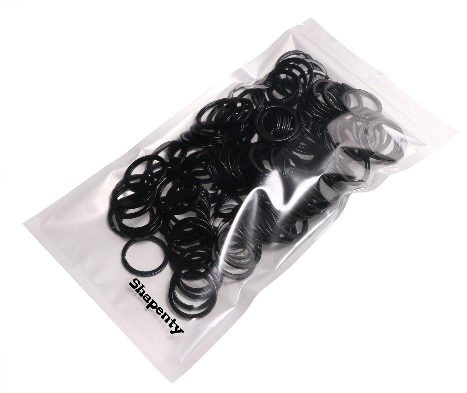 Shapenty 100PCS Black Metal Key Rings Bulk Flat Split Key Chain Part Connector Keyring Clip Keychain Clasp Holder for DIY Craft Project and Home Car Keys Organization (Black, 1 Inch/25mm)