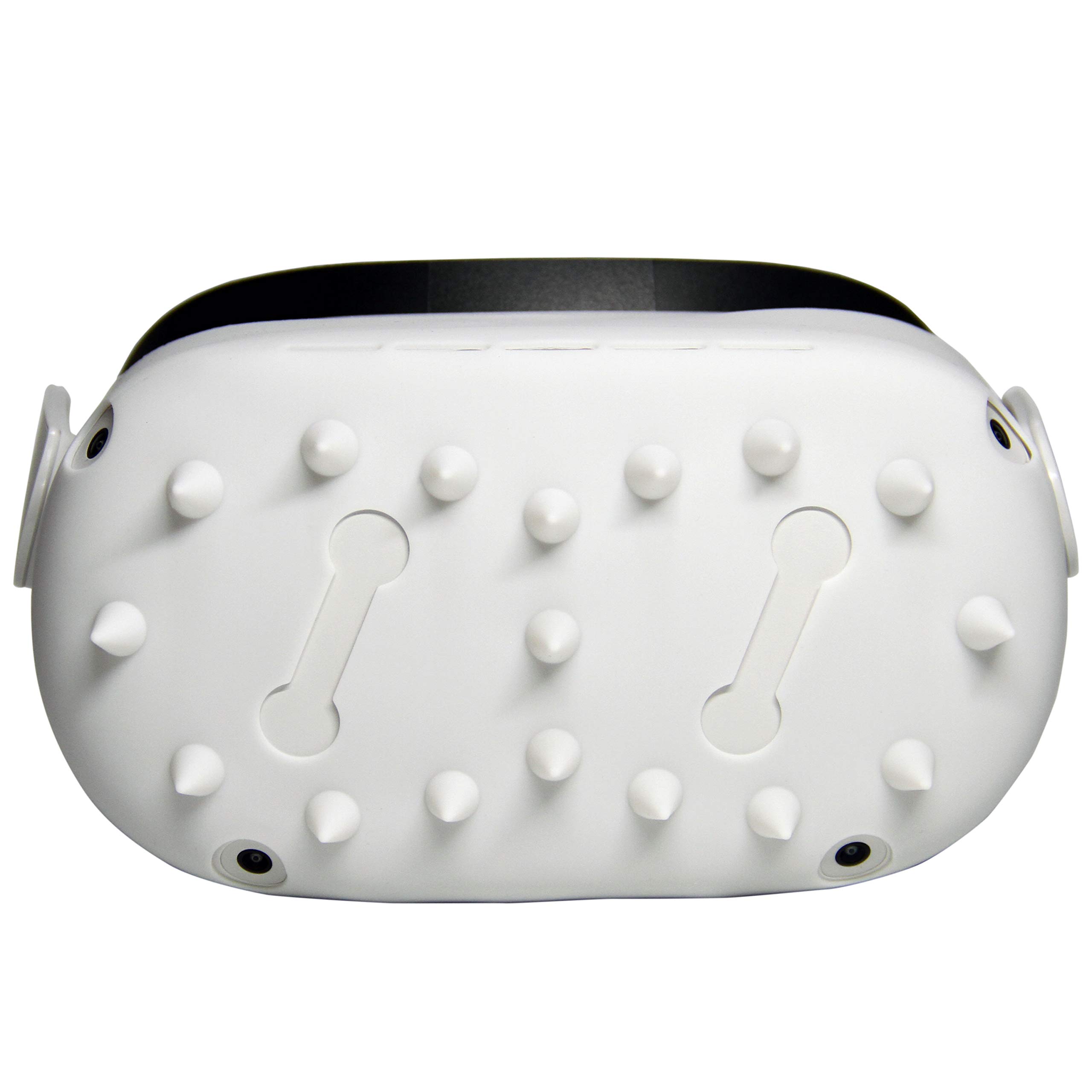 VRbrother Silicone Cover Mask VR Headset Cover Compatible for Oculus Quest 2 Protective Sleeve (Barbed-White)